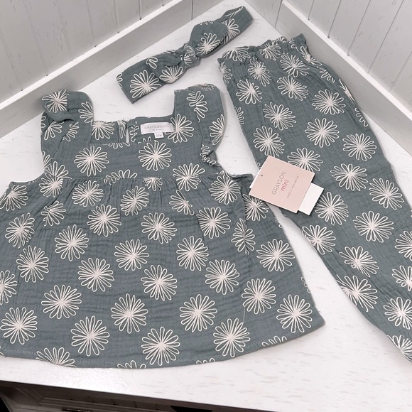 grayson mini | Matching Sets | Greyson Mini 3 Piece Floral Gauze Set ...